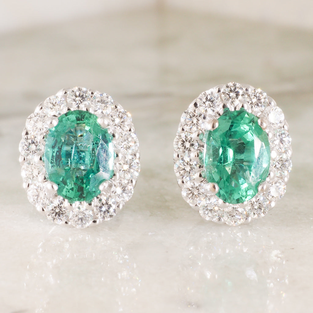Emerald diamond earrings store